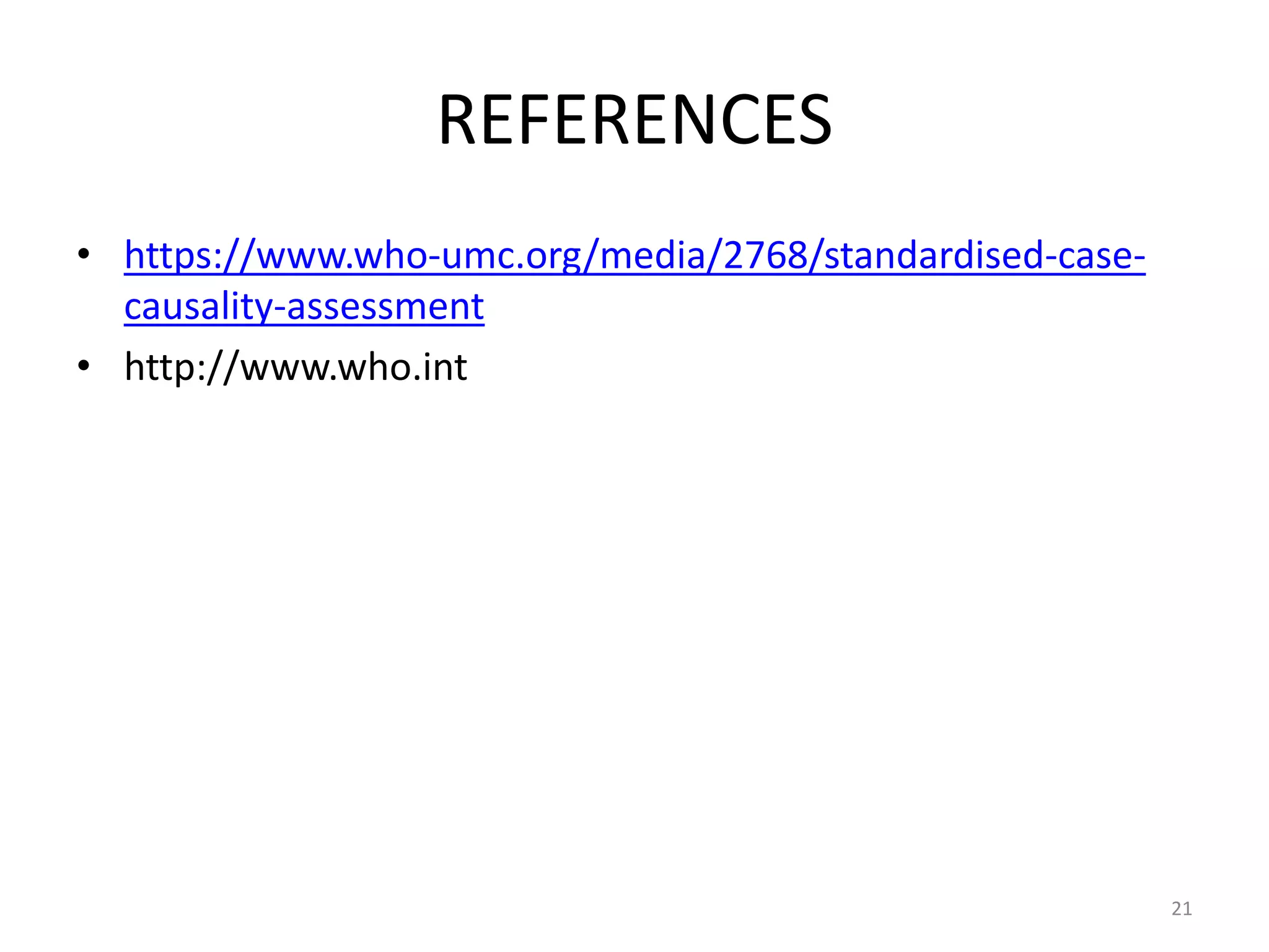 Who causality assessment scale | PPTX