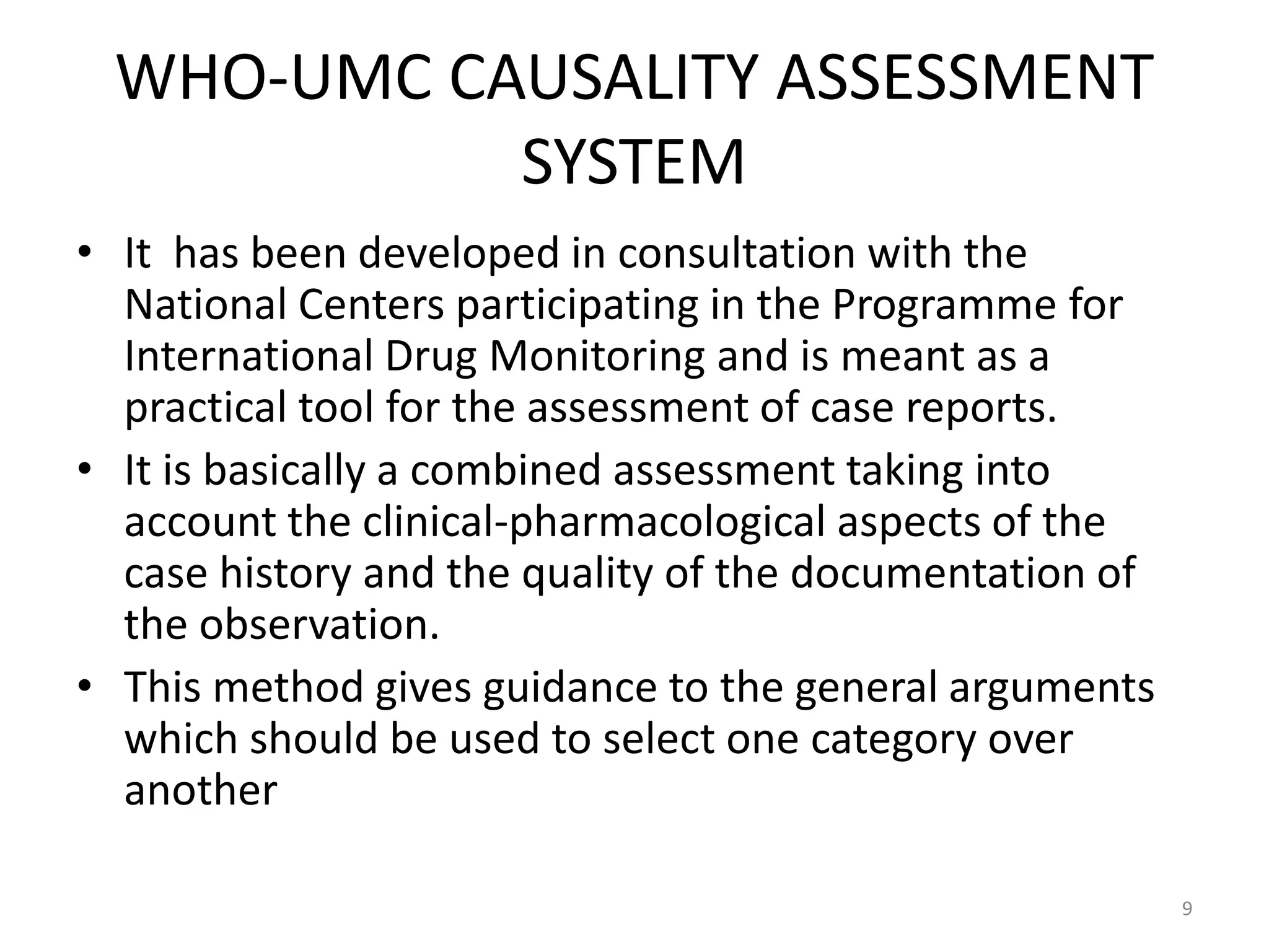 Who causality assessment scale | PPTX