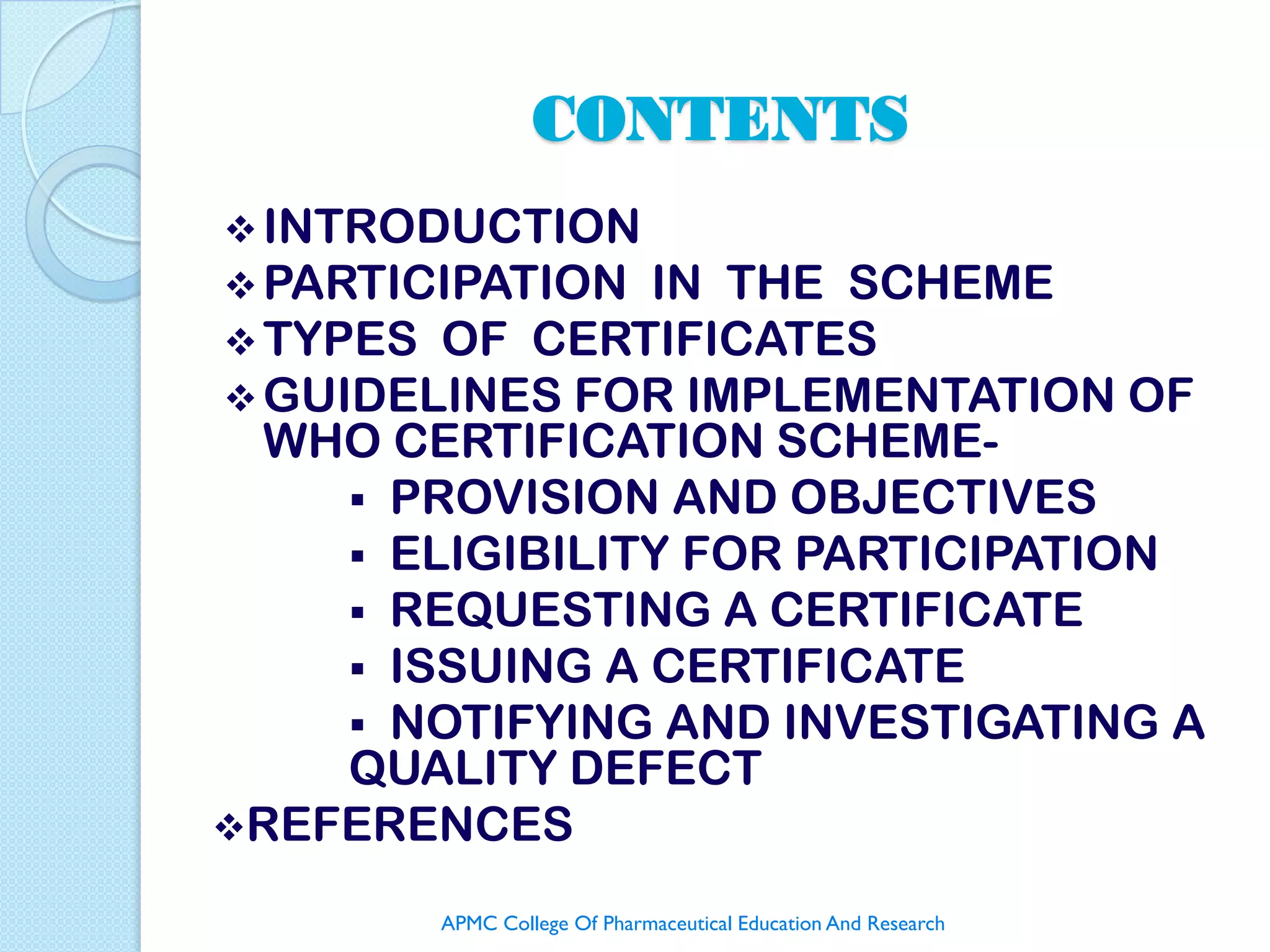 Who certification 112070804014 | PPTX