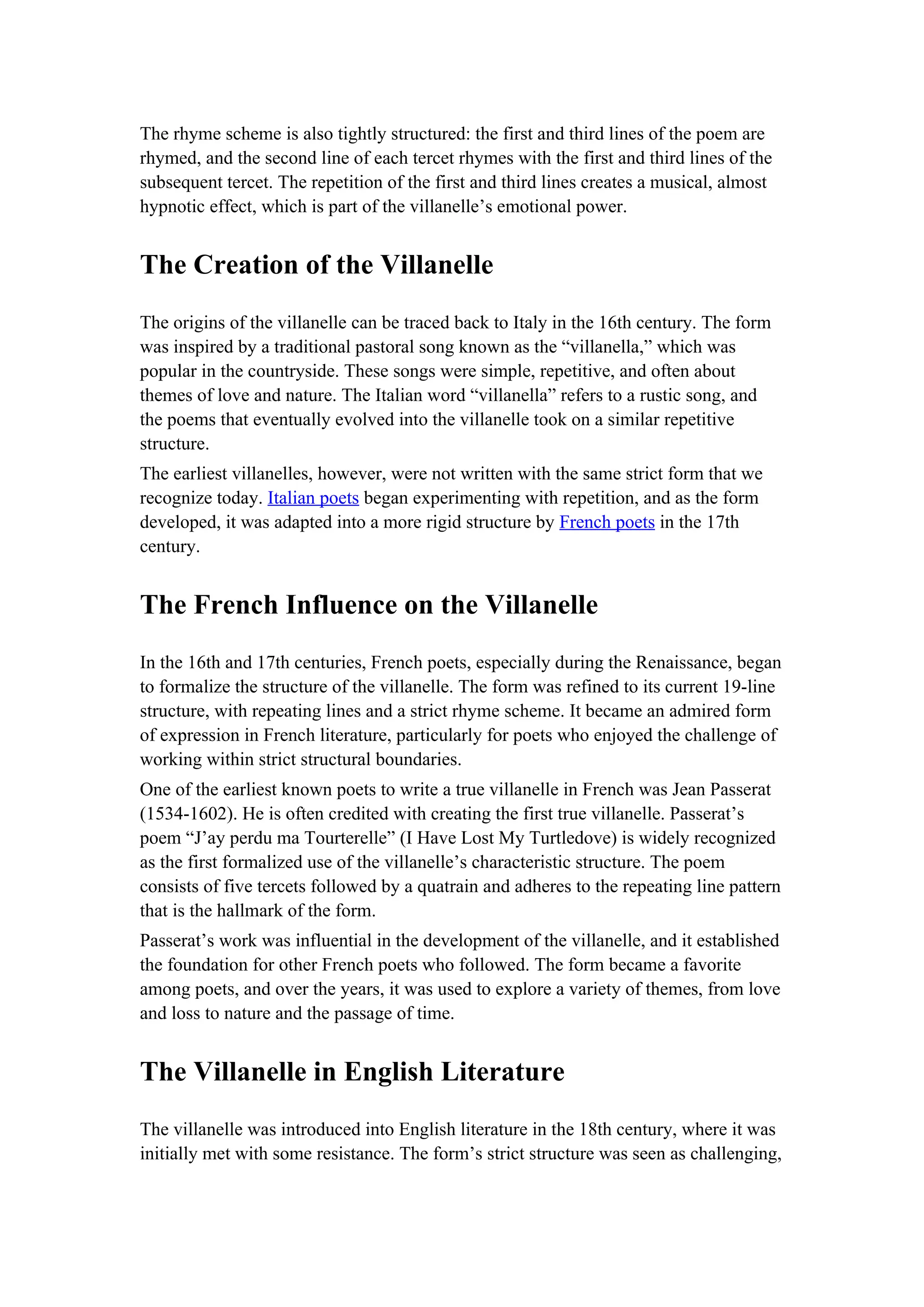 Who Created the Villanelle PoemThe villanelle is one of the most ...