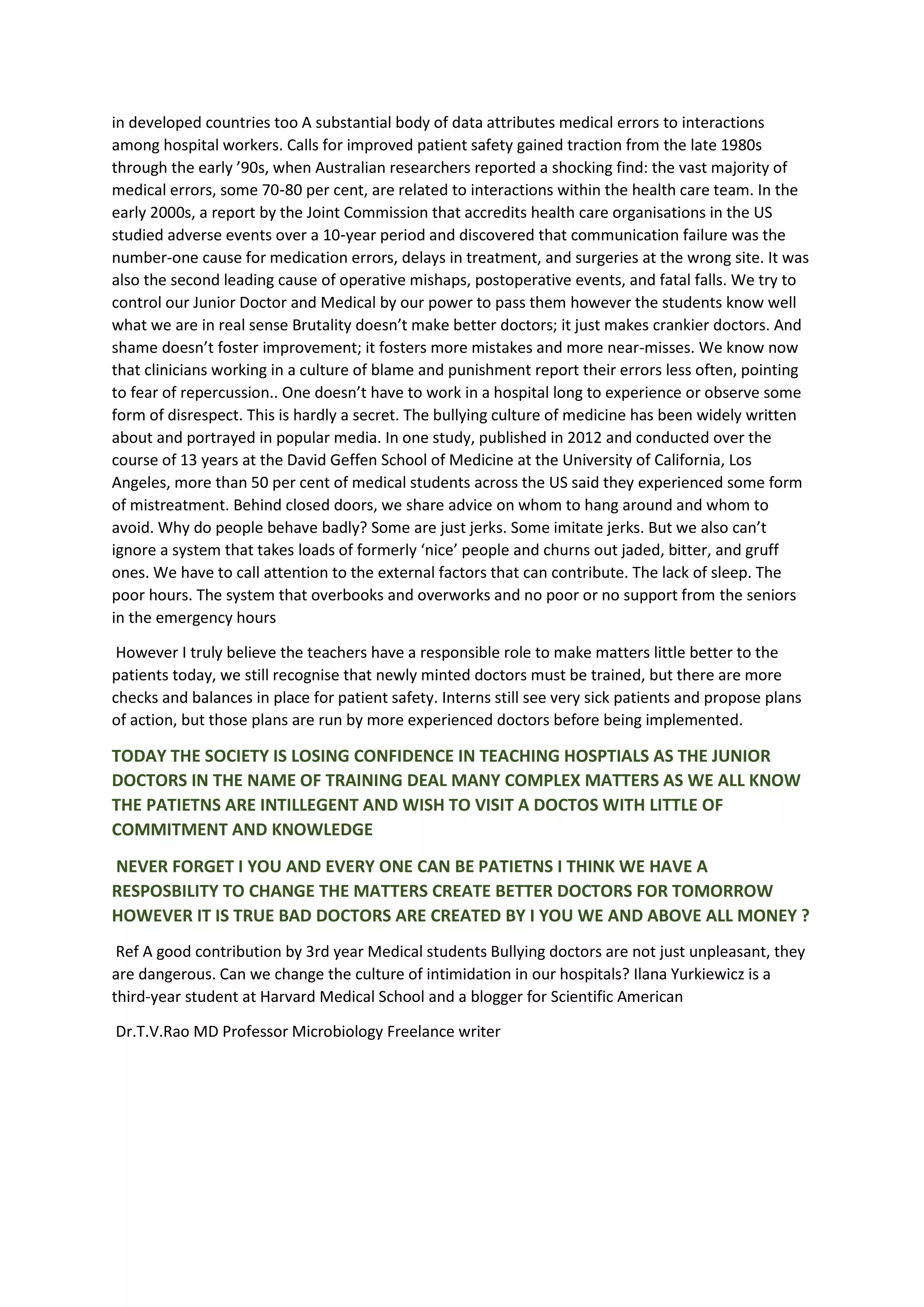 Who creates bad doctors to pdf | PDF