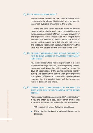 wHO faq for rabies prophylaxis for dog bites | PDF