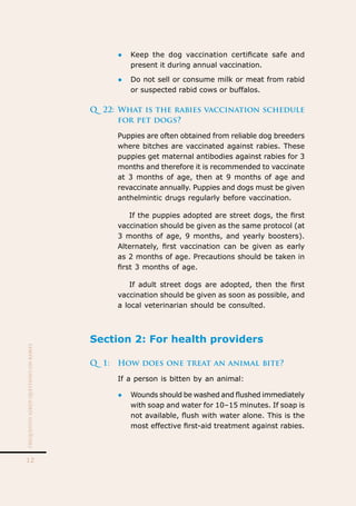 wHO faq for rabies prophylaxis for dog bites | PDF