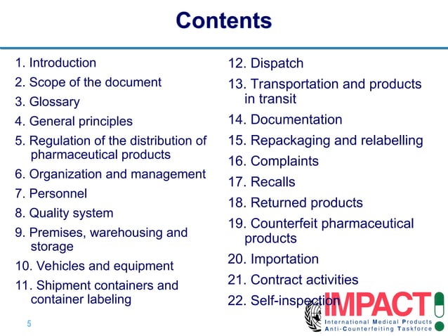 WHO Good Distribution Practices for Pharmaceutical Products | PPT
