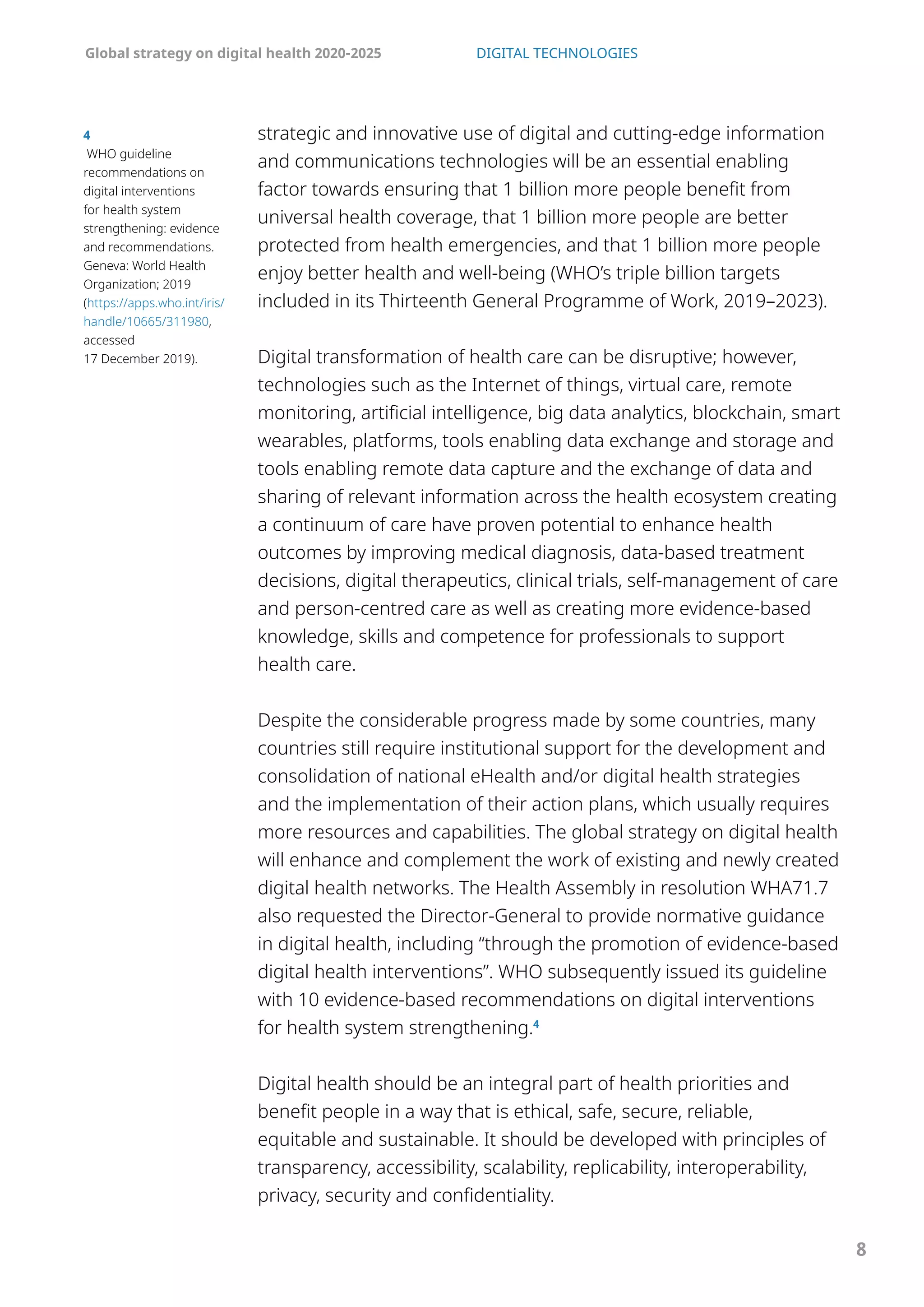 WHO global strategy on digital health 2020 2025 | PDF