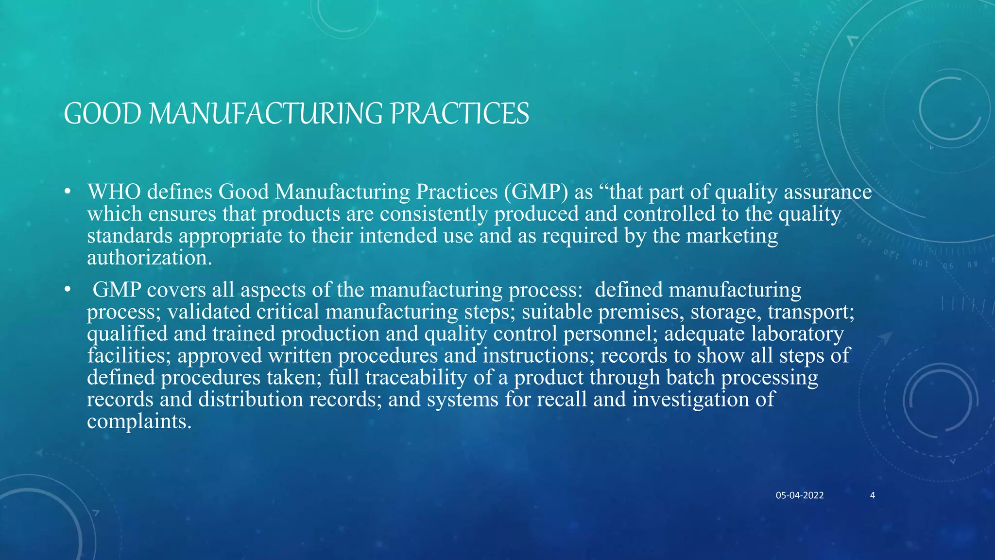 WHO GMP Requirements | PPTX