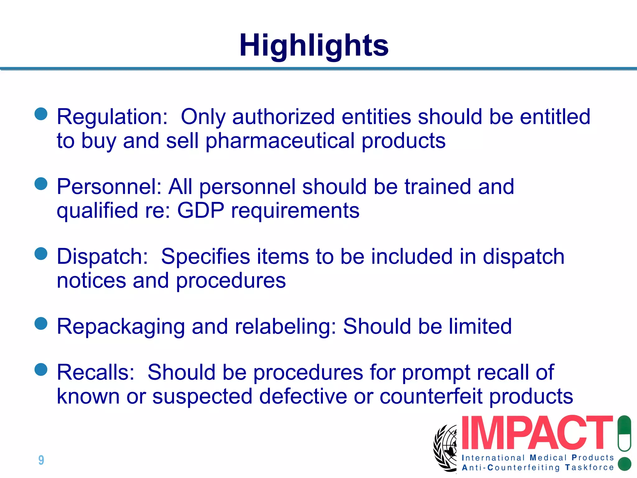 Who good distributionpracticesforpharmaceuticalproducts | PPT