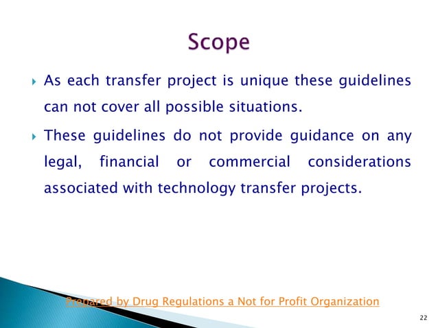 WHO Guidance on Technology Transfers | PPTX | Pharmaceutical Industry ...