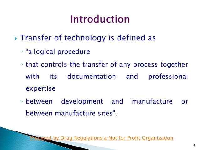 WHO Guidance on Technology Transfers | PPTX | Pharmaceutical Industry ...
