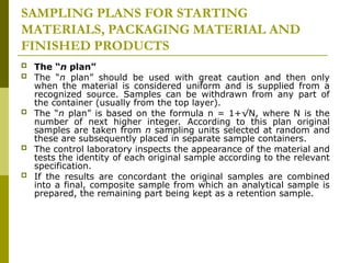 WHO GUIDELINE FOR SAMPLING OF PHARMACEUTICAL AND REALATED.ppt