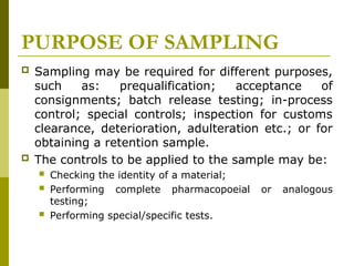 WHO GUIDELINE FOR SAMPLING OF PHARMACEUTICAL AND REALATED.ppt