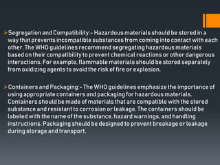 WHO Guidelines for personal Hygiene, Handling and Storage of Hazardous ...