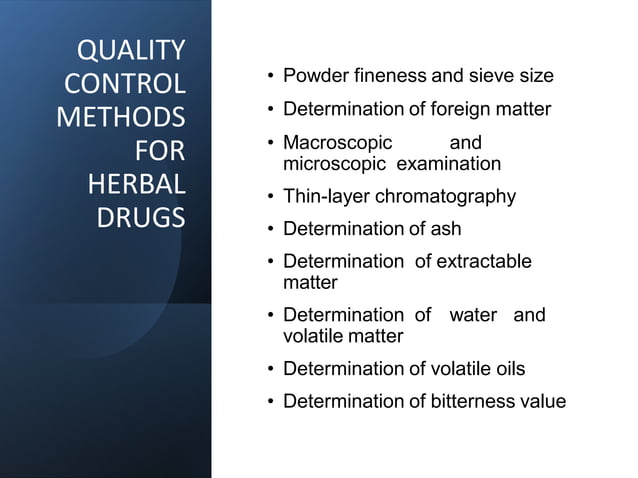 WHO Guidelines for QC of Herbal Drugs | PDF