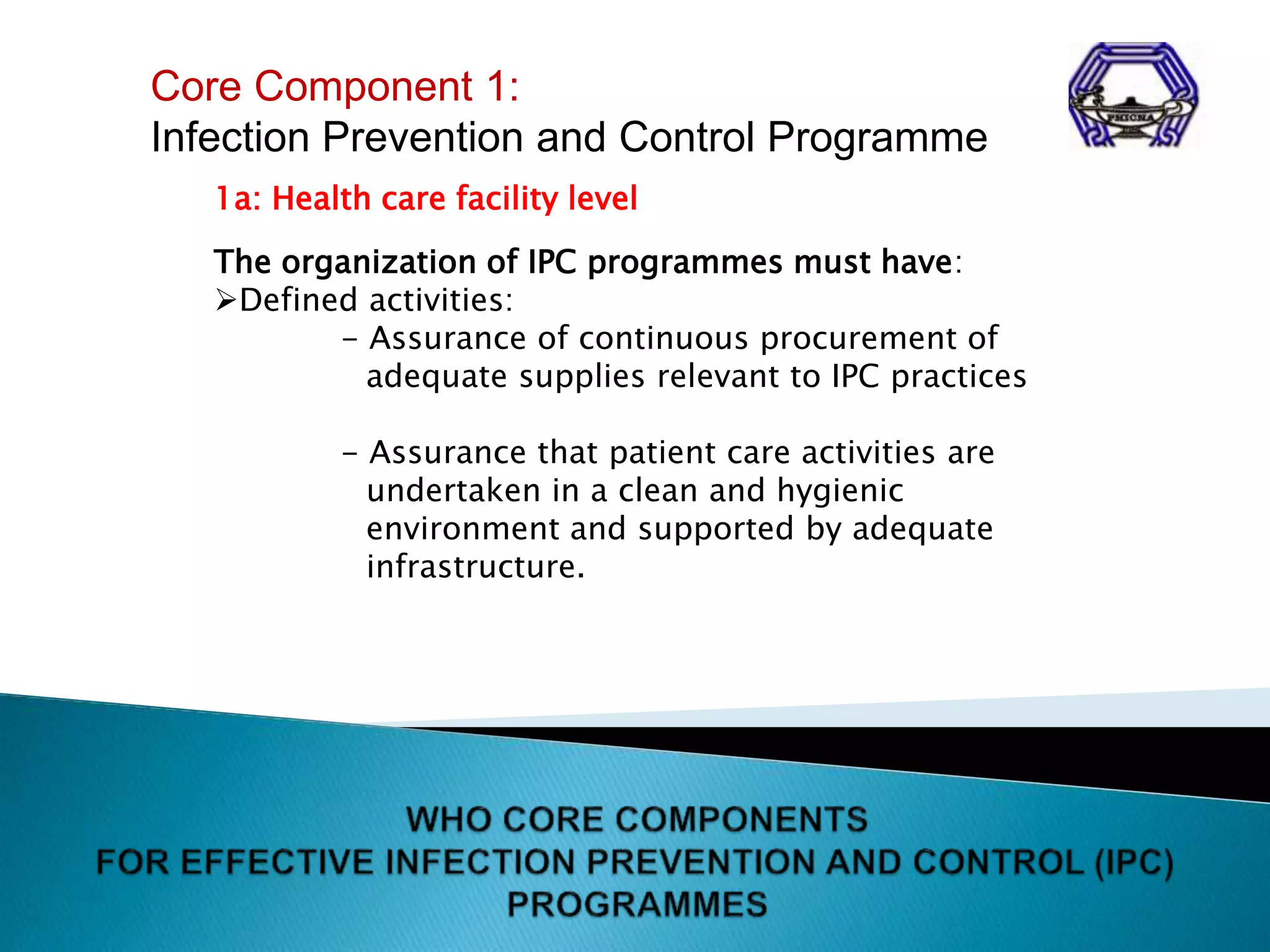 WHO Guidelines on Core Components of Infection Prevention and Control ...