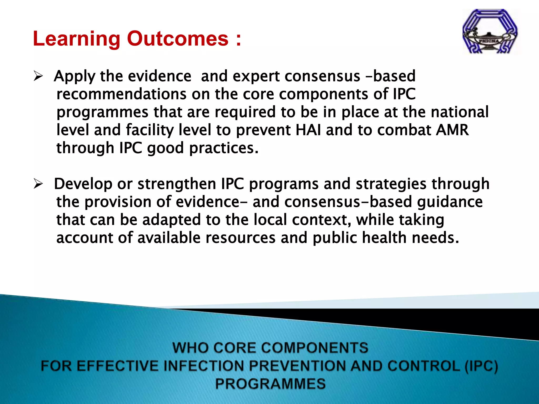 WHO Guidelines on Core Components of Infection Prevention and Control ...