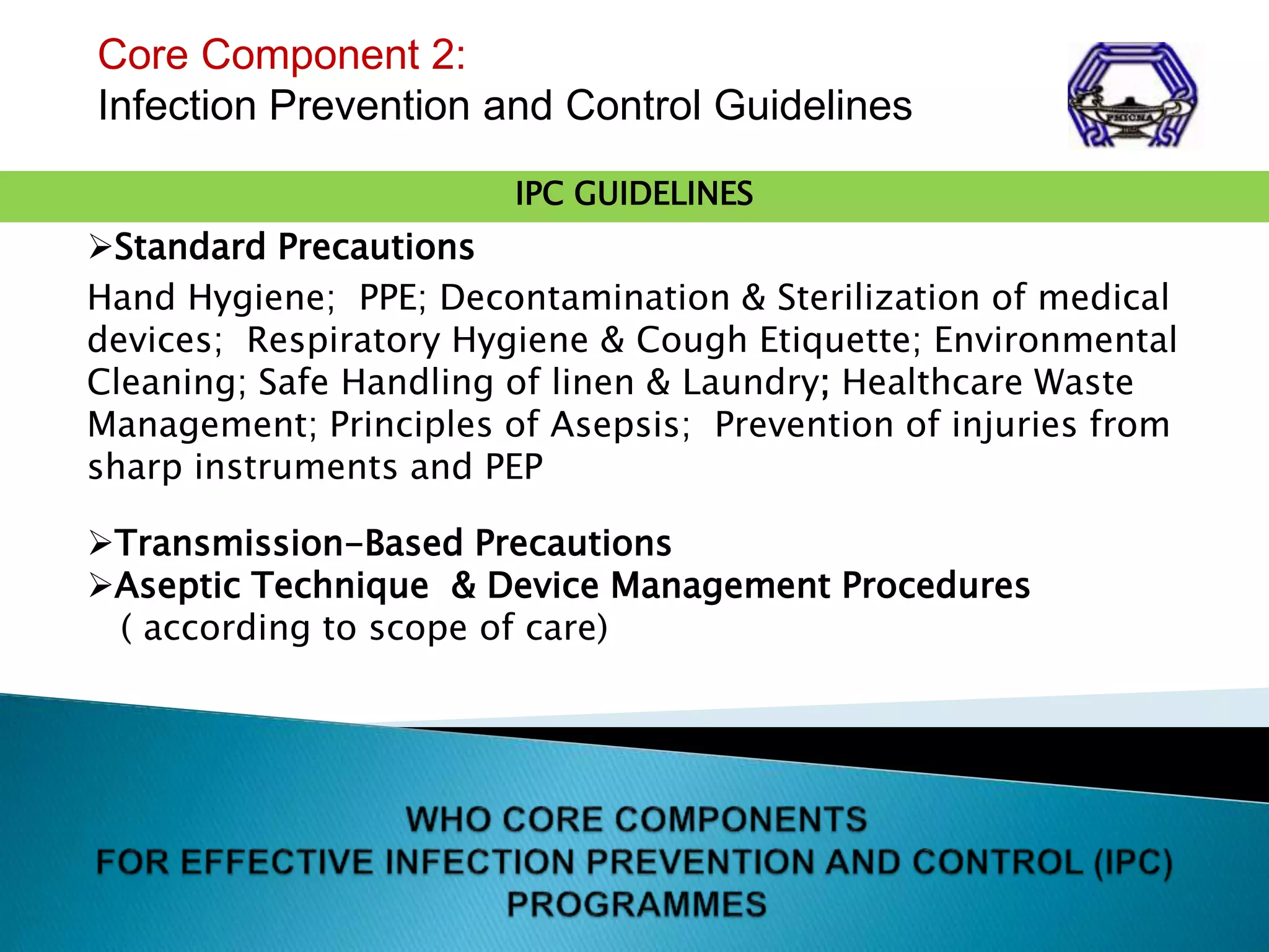 WHO Guidelines on Core Components of Infection Prevention and Control ...