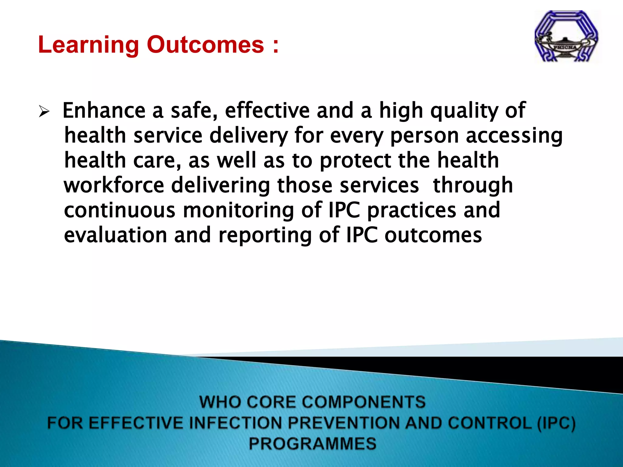 WHO Guidelines on Core Components of Infection Prevention and Control ...