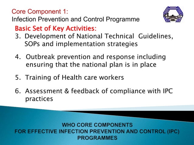 WHO Guidelines on Core Components of Infection Prevention and Control ...