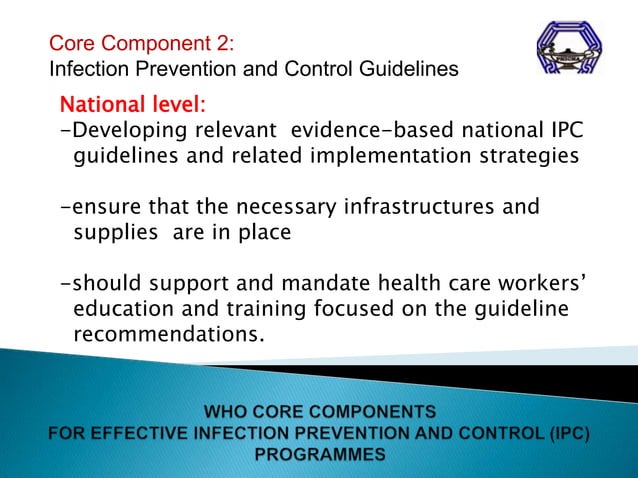 WHO Guidelines on Core Components of Infection Prevention and Control ...