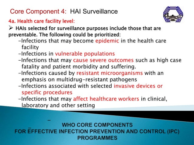 WHO Guidelines on Core Components of Infection Prevention and Control ...