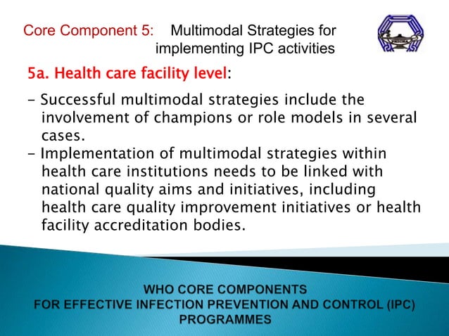 WHO Guidelines on Core Components of Infection Prevention and Control ...