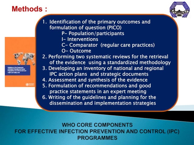 WHO Guidelines on Core Components of Infection Prevention and Control ...