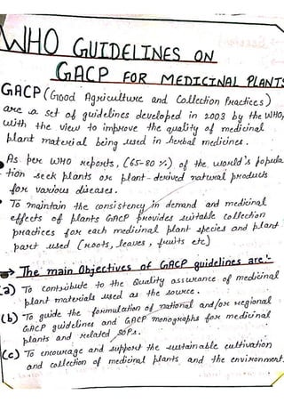 WHo guidelines on GACP.pdf B. Pharmacy QC & standardization of herbal ...