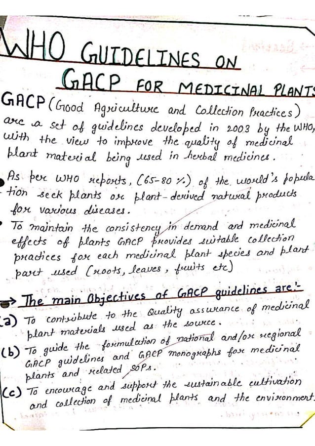 WHo guidelines on GACP.pdf B. Pharmacy QC & standardization of herbal ...