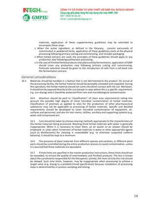 WHO GUIDELINES ON GOOD MANUFACTURING PRACTICES (GMP) FOR HERBAL ...
