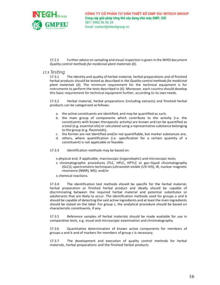 WHO GUIDELINES ON GOOD MANUFACTURING PRACTICES (GMP) FOR HERBAL ...