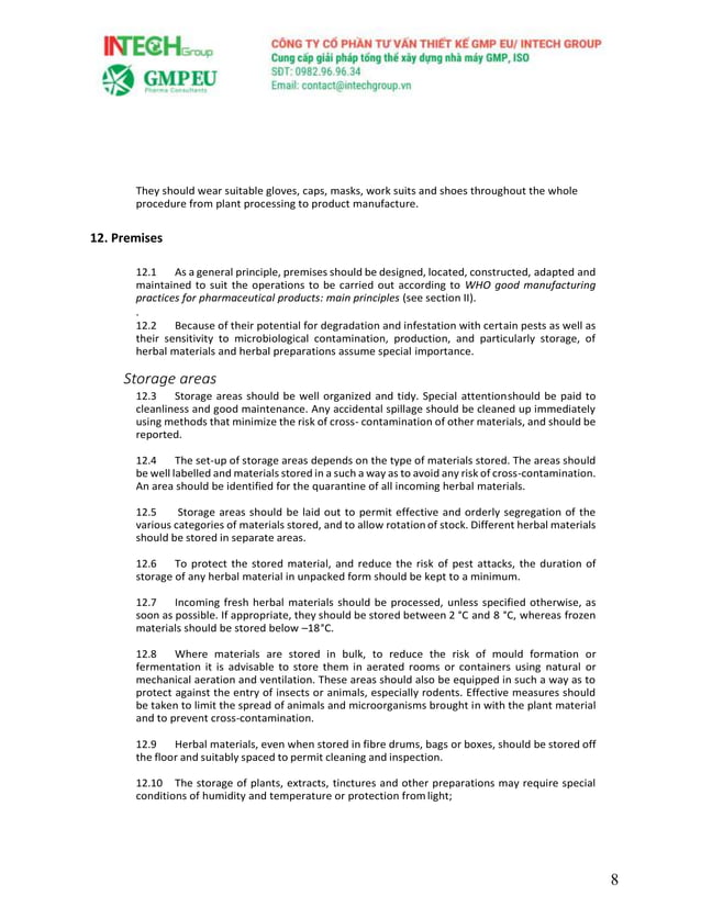 WHO GUIDELINES ON GOOD MANUFACTURING PRACTICES (GMP) FOR HERBAL ...