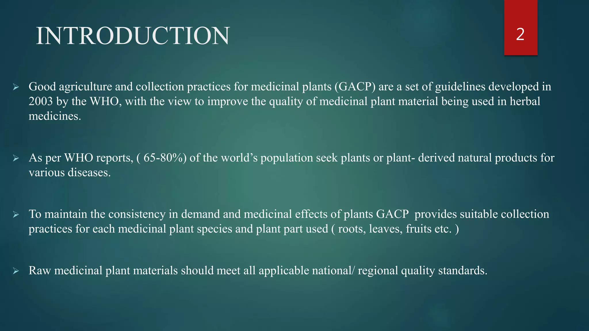 Who guidelines on good agricultural and collection practices medicinal ...