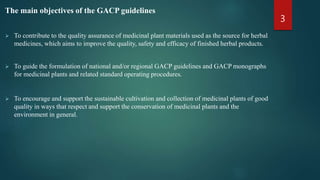 Who guidelines on good agricultural and collection practices medicinal ...