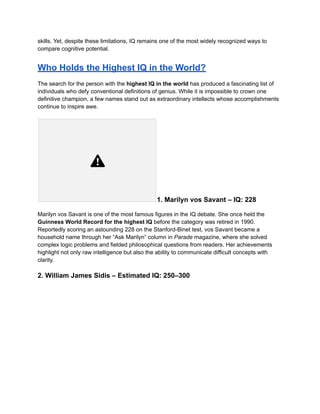 Who Has the Highest IQ in the World IMPAAKT | PDF