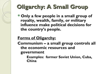 Types of Governments | PPT | Elections | Politics