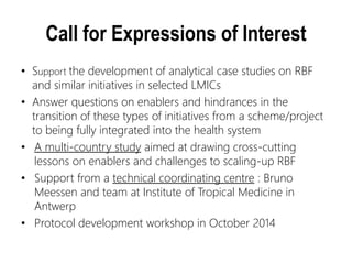 WHO Implementation Research Program on Factors Explaining Success and ...