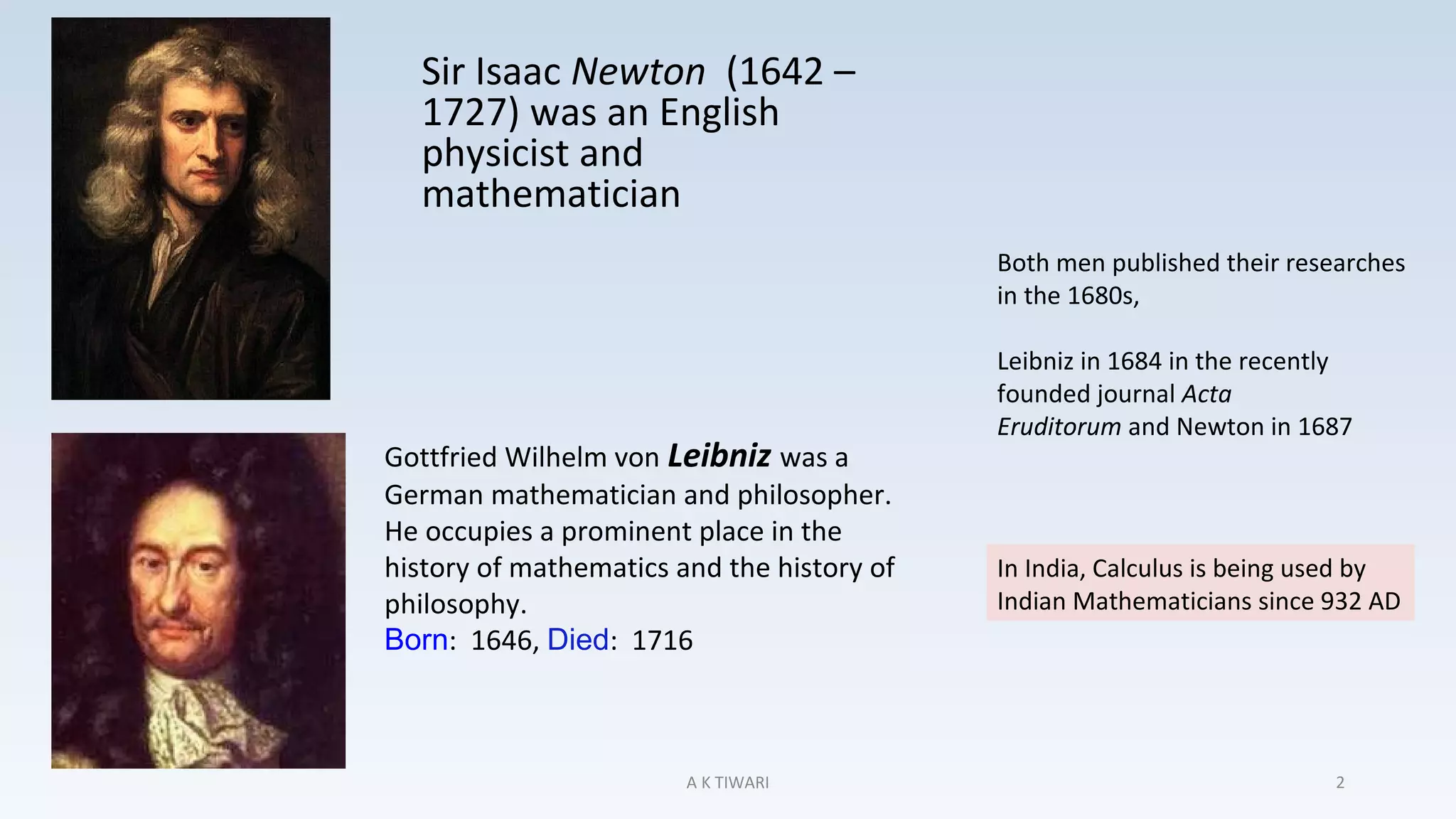 Who invented calculus ? | PPS