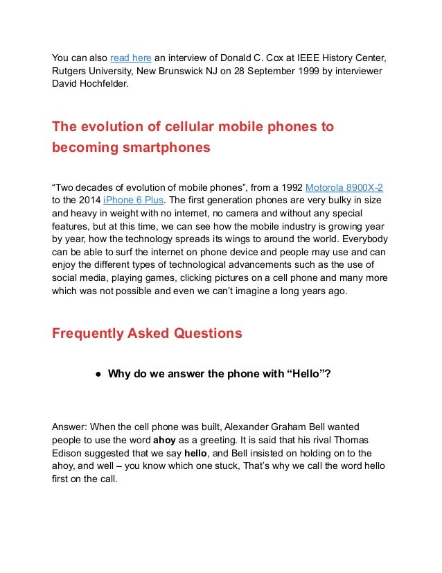 Who Invented The Mobile Phone First Cell Phone Call.pdf
