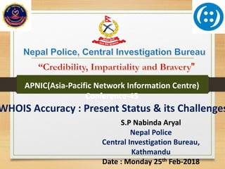 Whois Accuracy Status and its Challenges | PPT