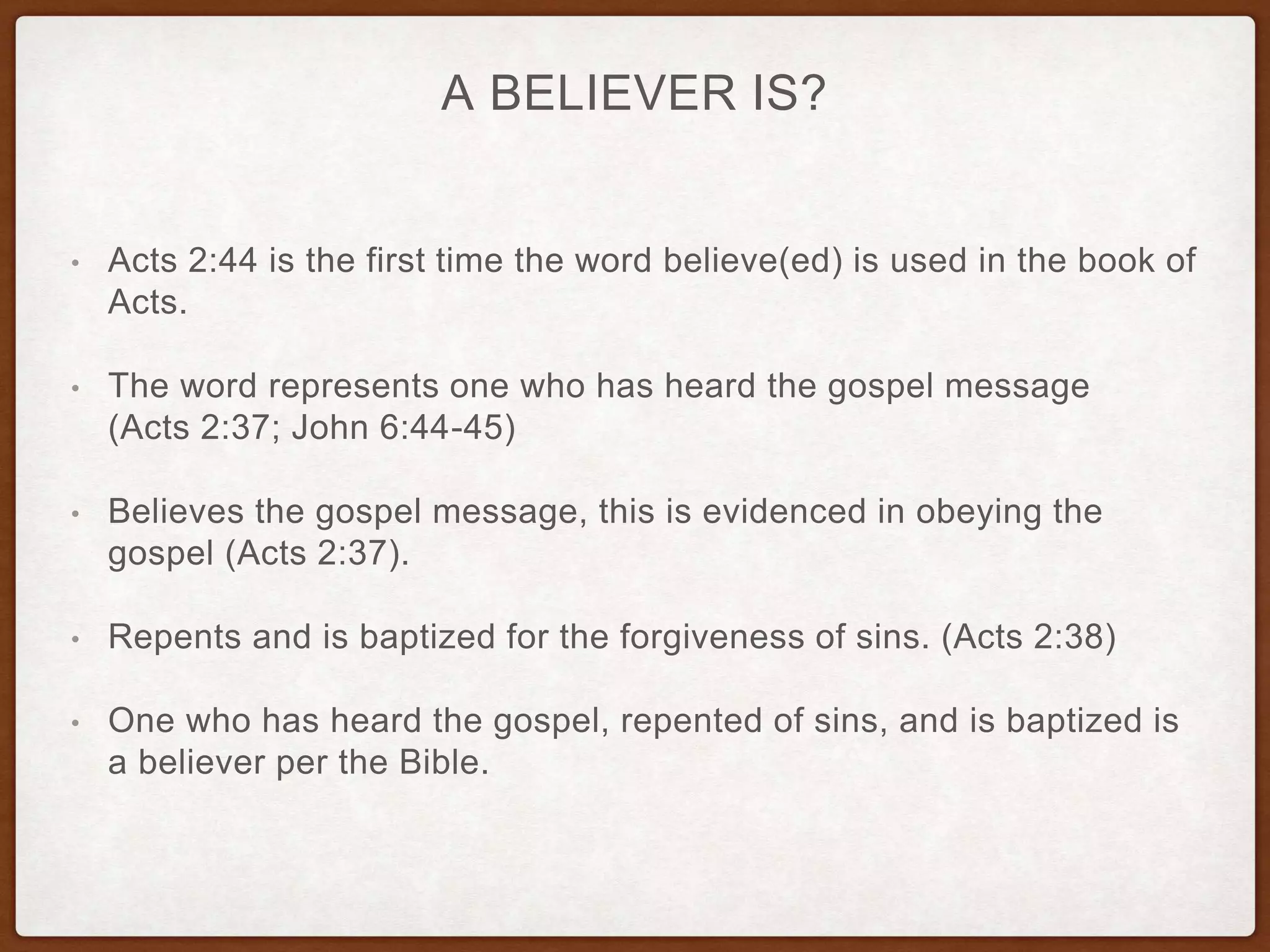 Who is a Believer? | PPTX