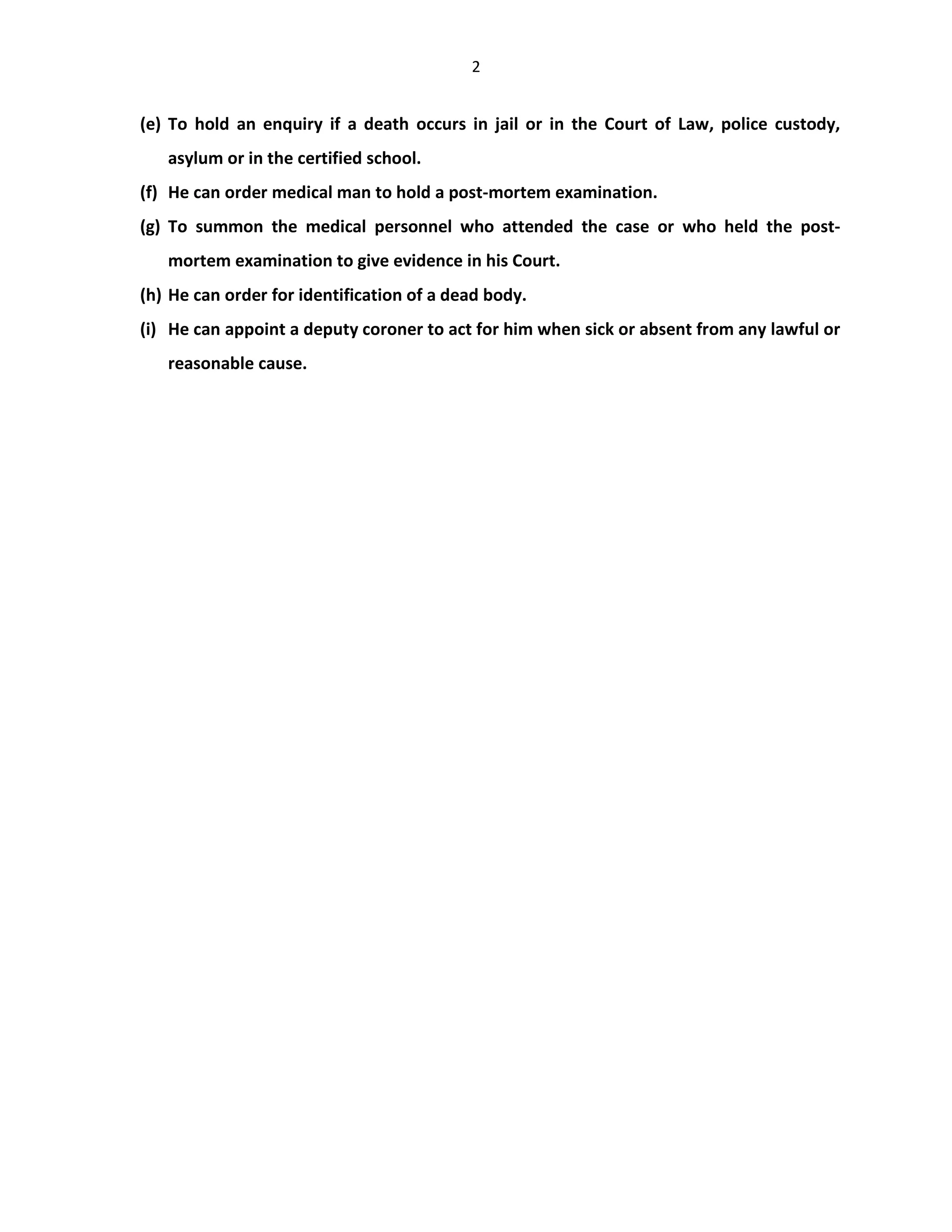 Who is a coroner and his duties | PDF