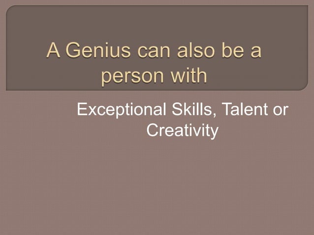Who is a genius | PPTX