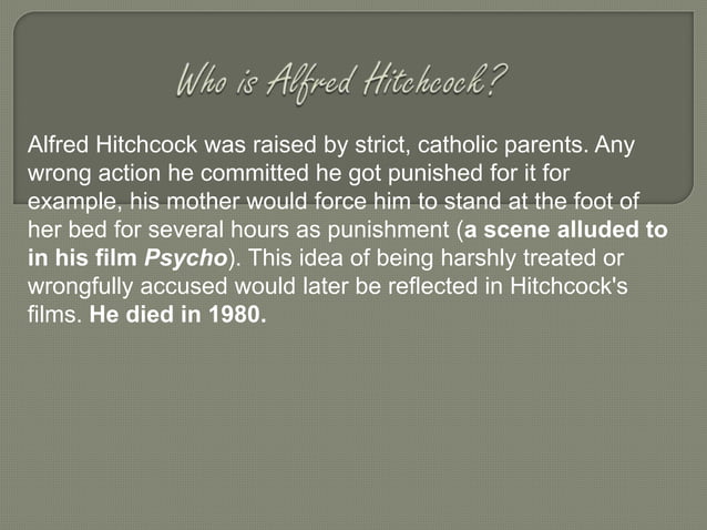 Who is alfred hitchcock | PPT