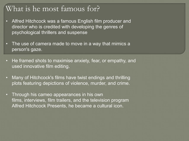 Who is alfred hitchcock | PPT