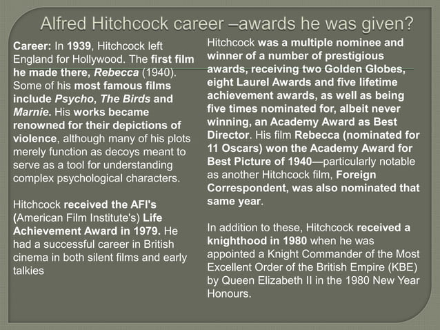 Who is alfred hitchcock | PPT