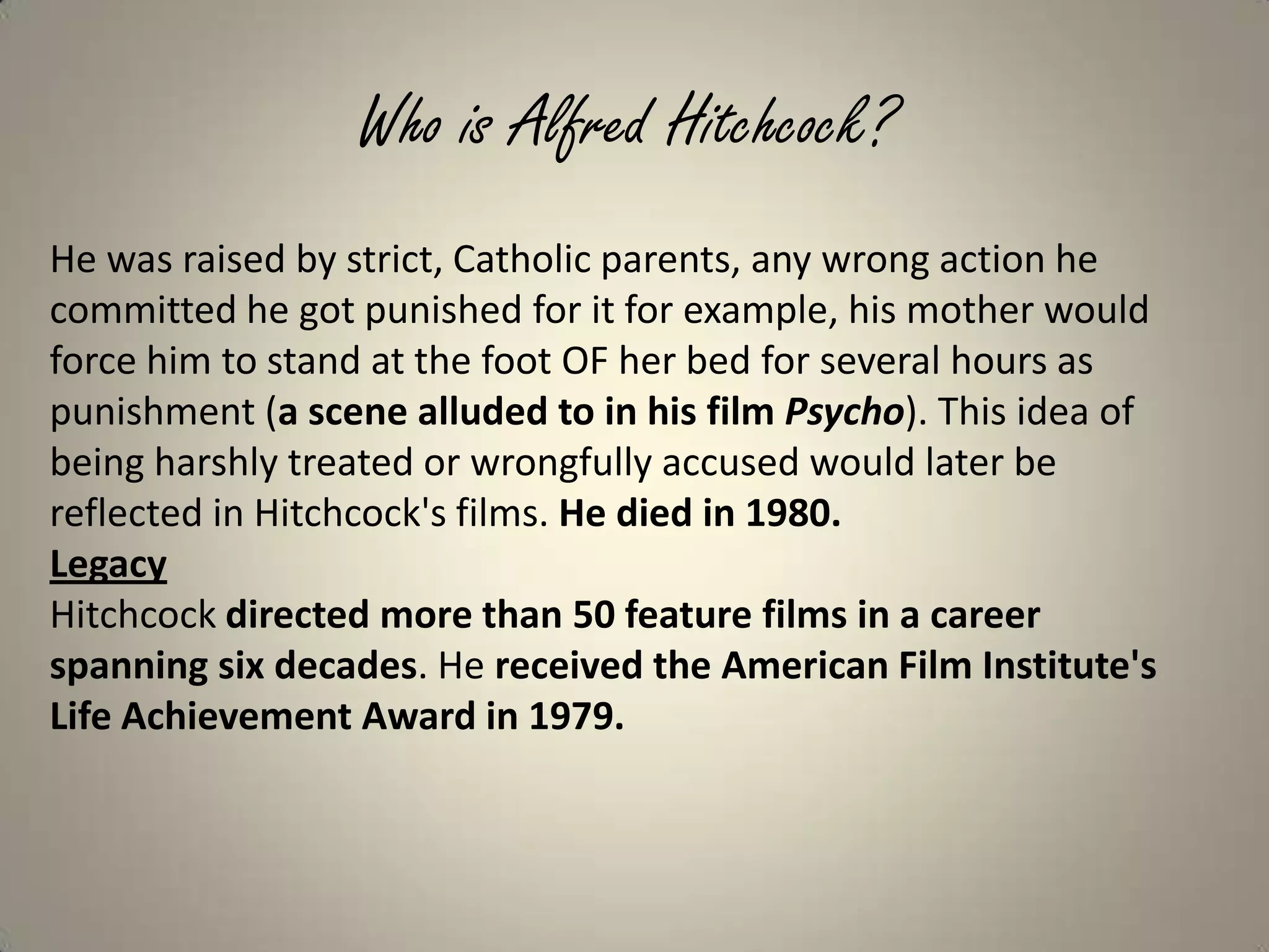 Alfred hitchcock | PPT