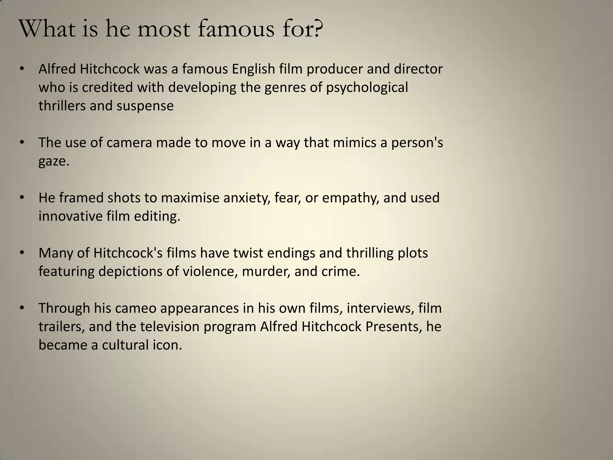 Alfred hitchcock | PPT