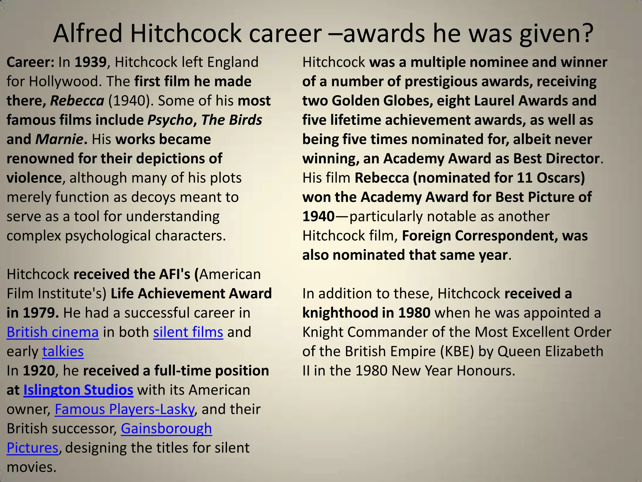 Alfred hitchcock | PPT