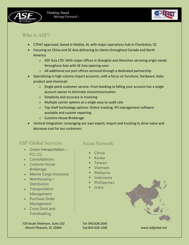 Who is ASF Global? | PDF | Logistics | Business