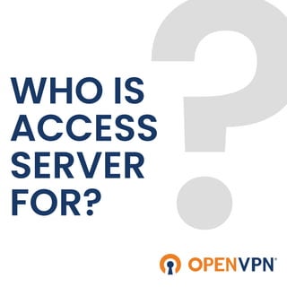 Who is OpenVPN Access Server for? | PDF